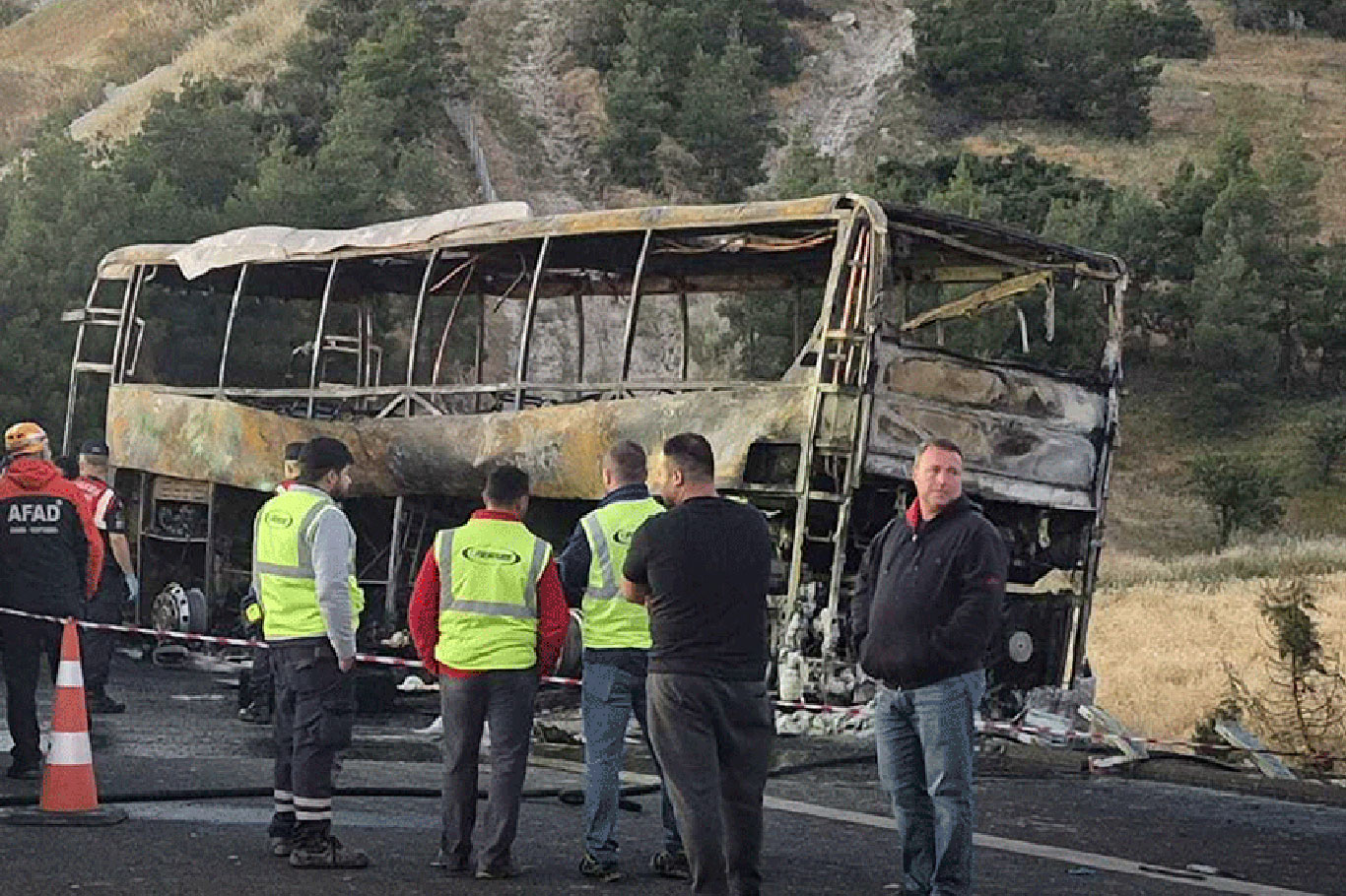 8 dead, dozens injured as bus hits barrier, catches fire in ...